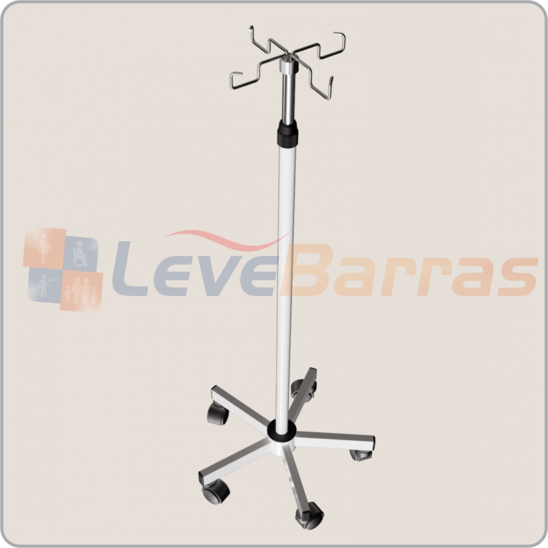 Suporte para Soro Móvel Alumínio Branco Suporte para Soro Móvel Alumínio Branco